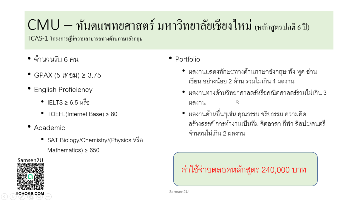 TCAS-1 : ทันตแพทย์รอบ portfolio ถึงจะมีน้อยแต่ก็มี – นายโชค ดอทคอม ...